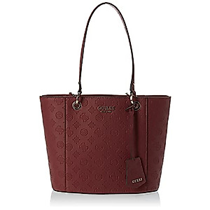 GUESS Womens Noelle Small Elite Tote Shoulder Bag, Merlot Logo, One Size US
