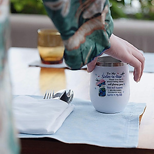 Qatdey Sister in Law Gifts Wine Tumbler, Sister in Law Birthday Gift Ideas, Best Gifts for Sister in Law Mug, Wedding Gifts for Sister-in-Law, Future Sister in Law Gifts from Sister in Law 12 oz Cup