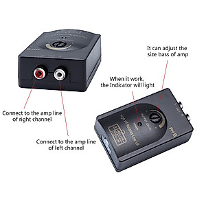 Mr. Ho Auto Car RCA High to Low 2-Channel Line Output Converter with Adjustable Subwoofer Level for Car Amplifier – Black