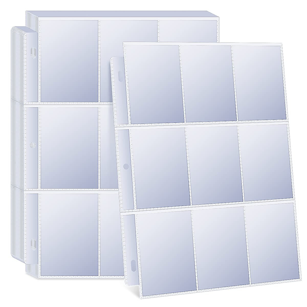 450 Pockets Trading Card Sleeve Pages, Double-Sided Baseball Card Binder Sheet Protector for 3 Ring Binder, Baseball Card Sleeves for Sports, Game, MTG YuGiOh, Standard Cards Business Cards(Clear)