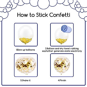 COKAOBE White and Gold Balloons Garland Kit, 124pcs White Metallic Gold Confetti Balloon Arch Kit for Wedding, Engagements Birthday Graduation Baby Shower Celebrations Anniversary Party Decorations