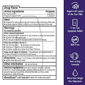 Rohto Dry Aid Lubricant Eye Drops, Fast Relief for Dry Eyes, Long-Lasting Hydration, Dry Eye Symptom Relief, Moisturizing and Soothing Eye Drops for Dry Eyes, Contact Lens-Friendly, 0.34 fl oz
