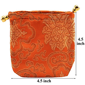 handrong 30Pcs Silk Coin Bags Brocade Coin Bags Pouches Jewelry Gift Bag Candy Sachet Pouch Small Chinese Embroidered Organizers Pocket for Women Girls Dice Necklaces Earrings Bracelets