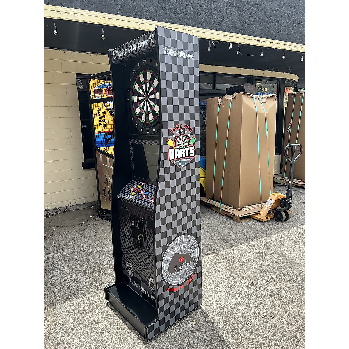 Coin Operated Electronic Dart Board- Heavy Duty for Commercial and Home Use with Both Coin and Free Play Option