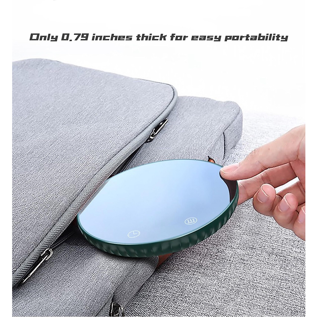 OVFRUQYJ Coffee Mug Warmer, Smart Auto On/Off Gravity Sensor Coffee Mug Warmer, Smart Coffee Mug Warmer for Desk, Office and Home, 4.53×4.53×0.79in, Dark Green, OVFRUQYJ198