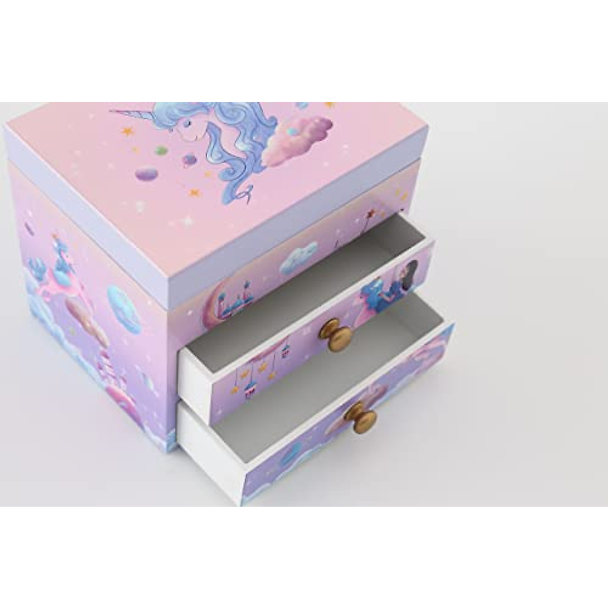 Agitation Unicorn Princess Wooden Musical Jewelry Box - Unicorn Gifts for Girls (Purple Unicorn3)