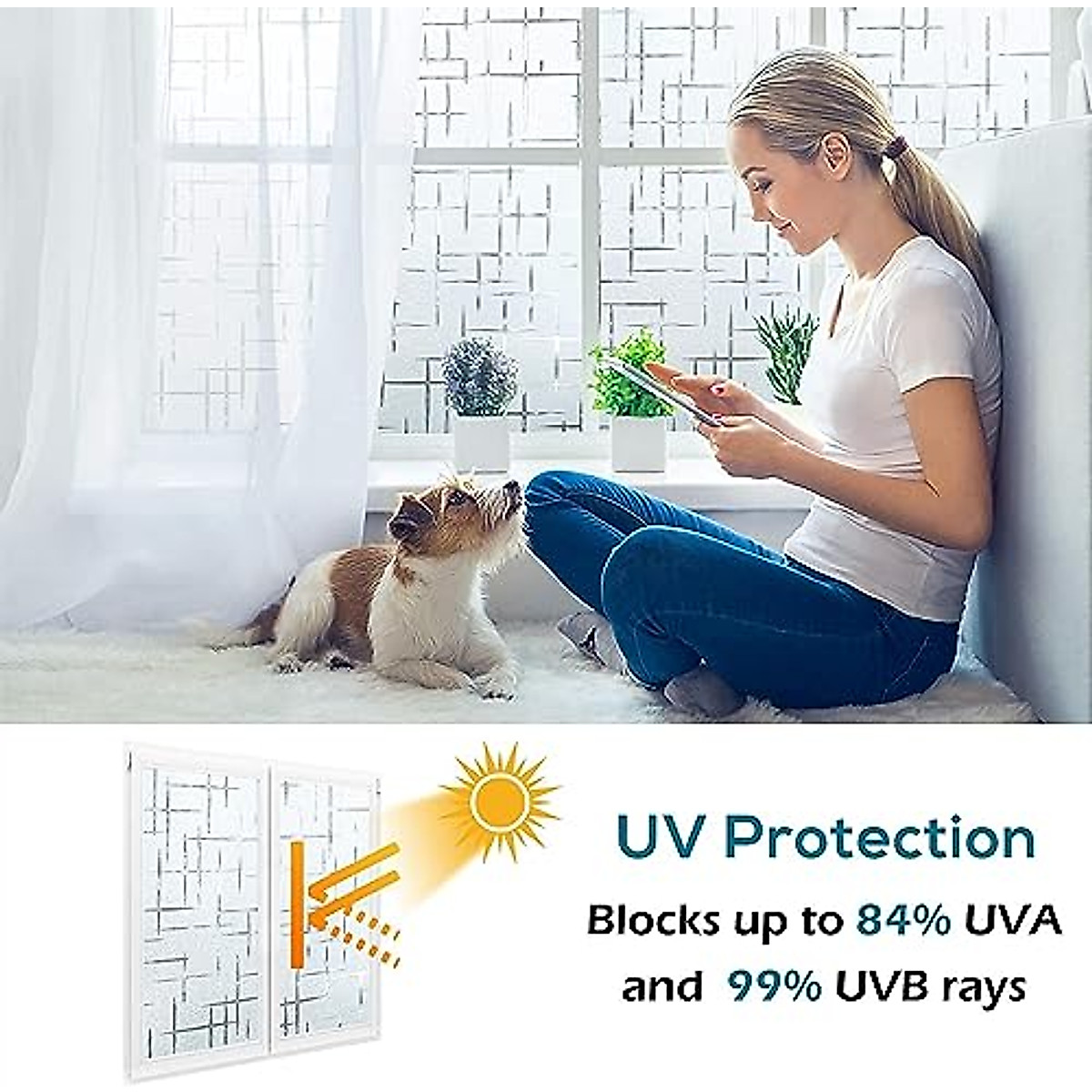 Window Film 3D Frosted Window Film Privacy Protection Vinyl Glass Static Cling Non Adhesive Film Matte Stained Glass Window Sticker for Home Glass Window Clings (Size : 30x100 cm)