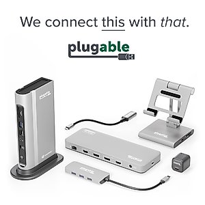 Plugable USB C Docking Station Dual Monitor, 11-in-1, USB4 40G 100W Laptop Charging Dock for Windows and Thunderbolt, 4K HDMI 2.1 upto 120Hz, 2.5Gbps Ethernet, SD Reader, 20W USB-C Charging Driverless