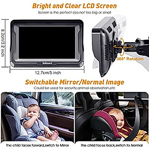DoHonest Baby Car Camera HD 1080P with Display - Infant Safety Seat Baby Car Mirror for Rear Facing 5 Mins Easy Installation Night Vision V33