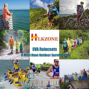 HLKZONE Rain Ponchos for Adults, [Pack of 2] Portable EVA Rain Coat Rain Jacket Reusable Raincoats with Drawstring Hood