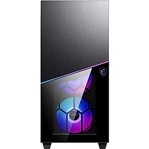 MSI MPG Series SEKIRA 100R, Premium Mid-Tower Gaming PC Case: Tempered Glass Side Panel, Liquid Cooling Support up to 360mm Radiator, Two-Tone Design