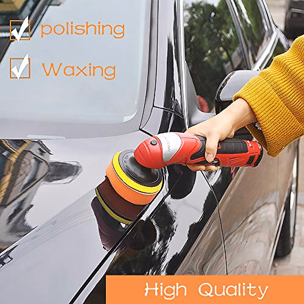 Buffing Pad & Polishing Pads for Car Polisher, 6 Inch/150mm Polishing Pad for Drill Polisher Attachment 5 Pcs Buffing Pads for Drill Sponges Car Polishing Pads, Drill Polishing Kit