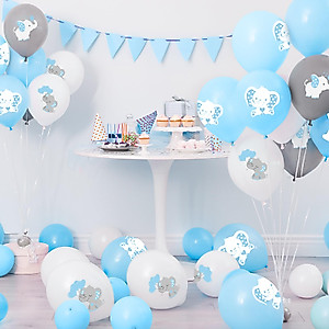 45 Pieces Elephant Balloon 12 Inch Baby Shower Elephant Balloon for Baby Boy Girl Gender Reveal Elephant Animal Themed Birthday Party Supplies Indoor Outdoor Decor (Lovely Style)