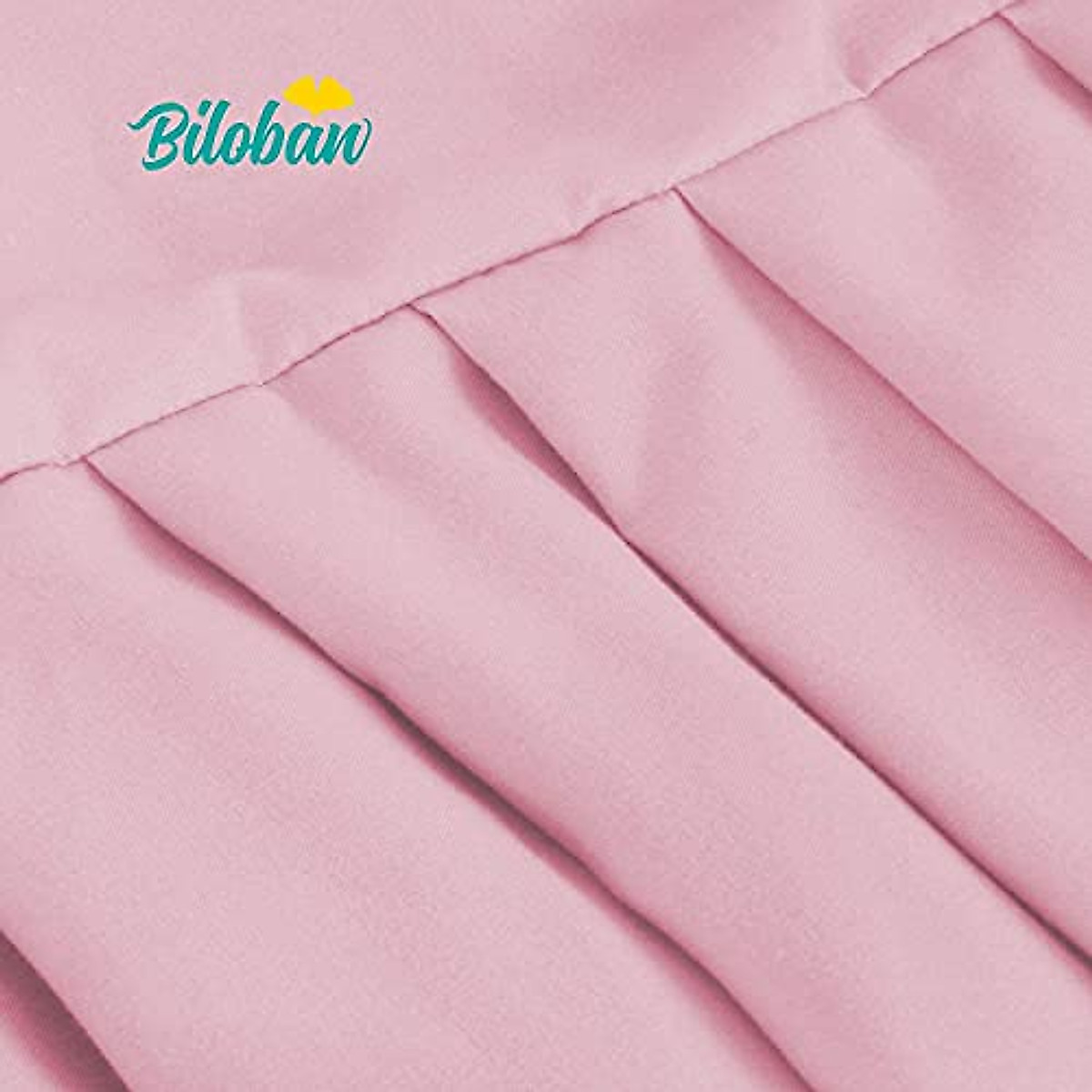 SPRINGSPIRIT Crib Skirt with Lovely Pompoms & Diaper Organizer Hanging Diaper Stacker Pink