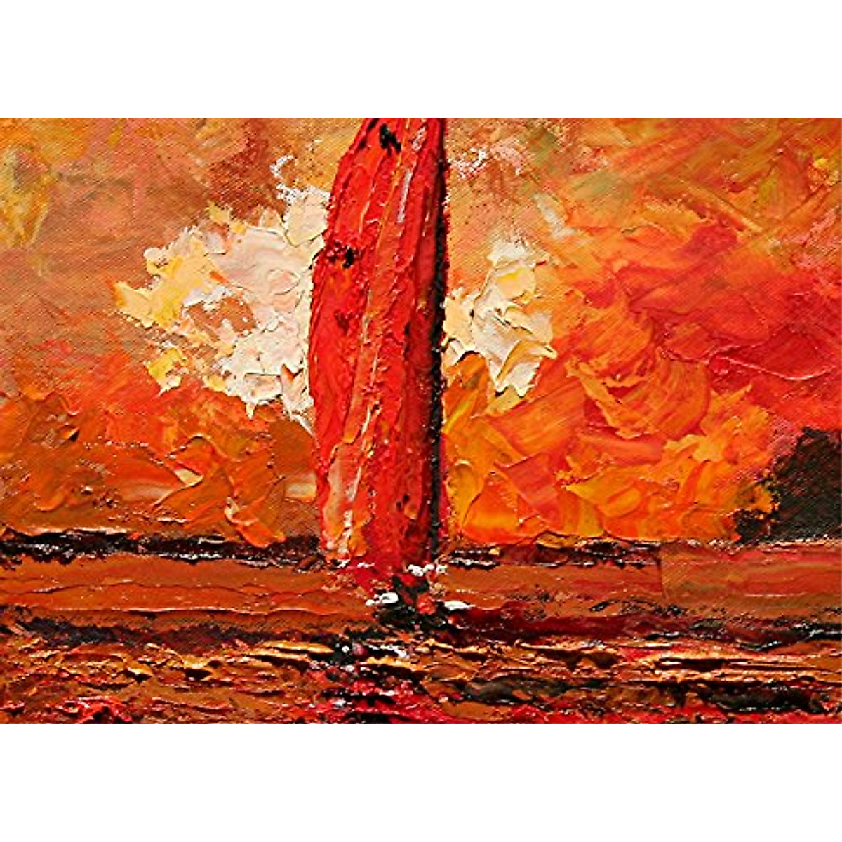 SOLD Crimson Sundown, Seascape Sunset Painting By Internationally Renown Painter Andre Dluhos