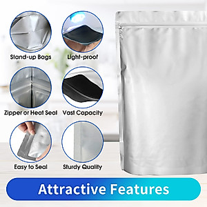 15 Mil 5 Gallon Mylar Bags for Food Storage with 2500cc Oxygen Absorbers - 55 Pack Mylar Bags 5 Gallon,1 Gallon,1 Quart 3 Size, 100 Pcs Labels and 500cc Oxygen Absorbers for Long Term Food Storage