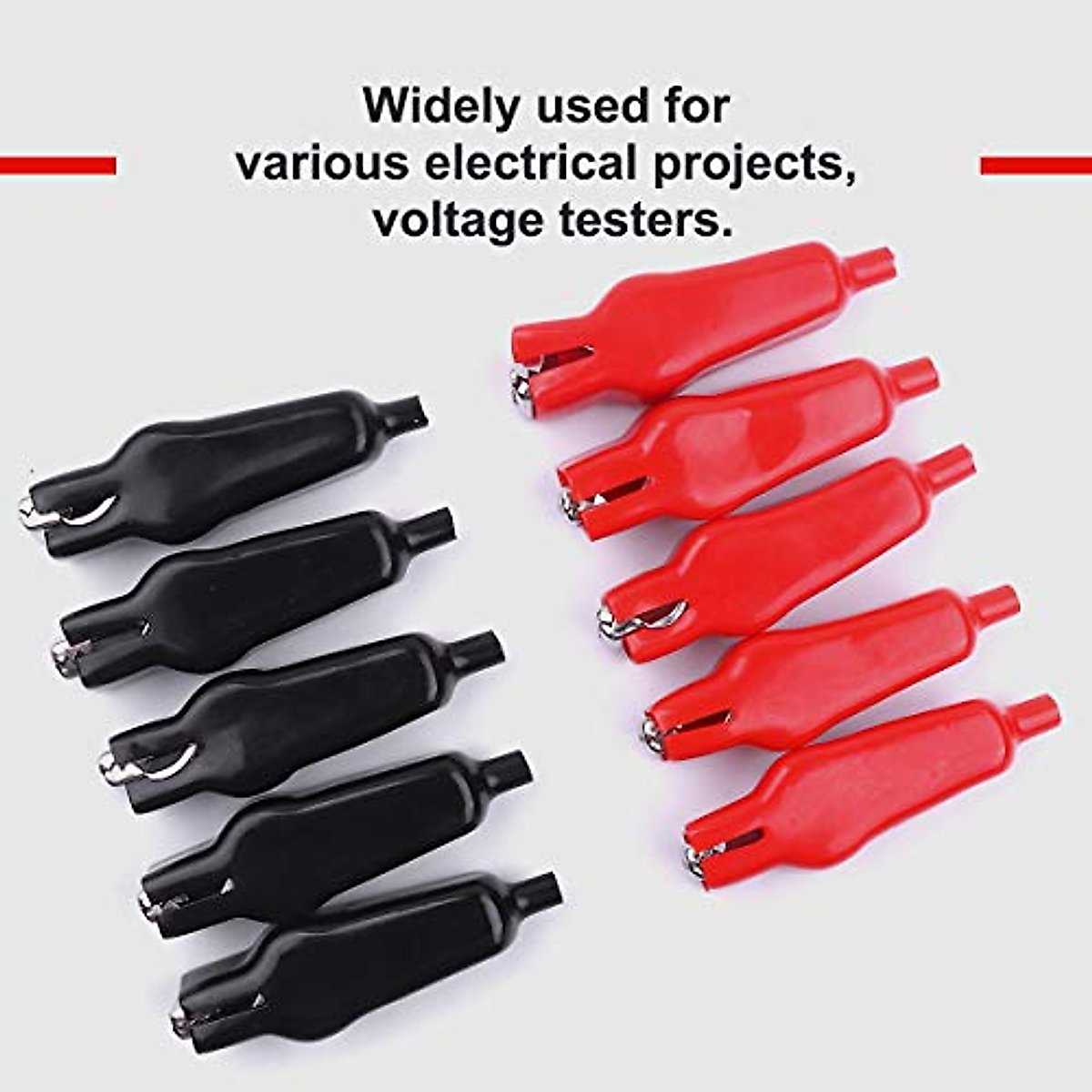 ATOPLEE 20PCS Alligator Clips Electrical,20A Insulated Spring Loaded Alligator Clamps,Truck Car Battery Heavy Duty Alligator Clips for Electrical Testing, Circuit Connection, Experiment