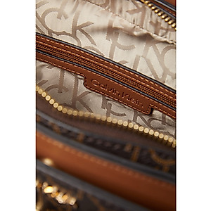 Calvin Klein Danica Satchel Brown/Khaki/Caramel One Size