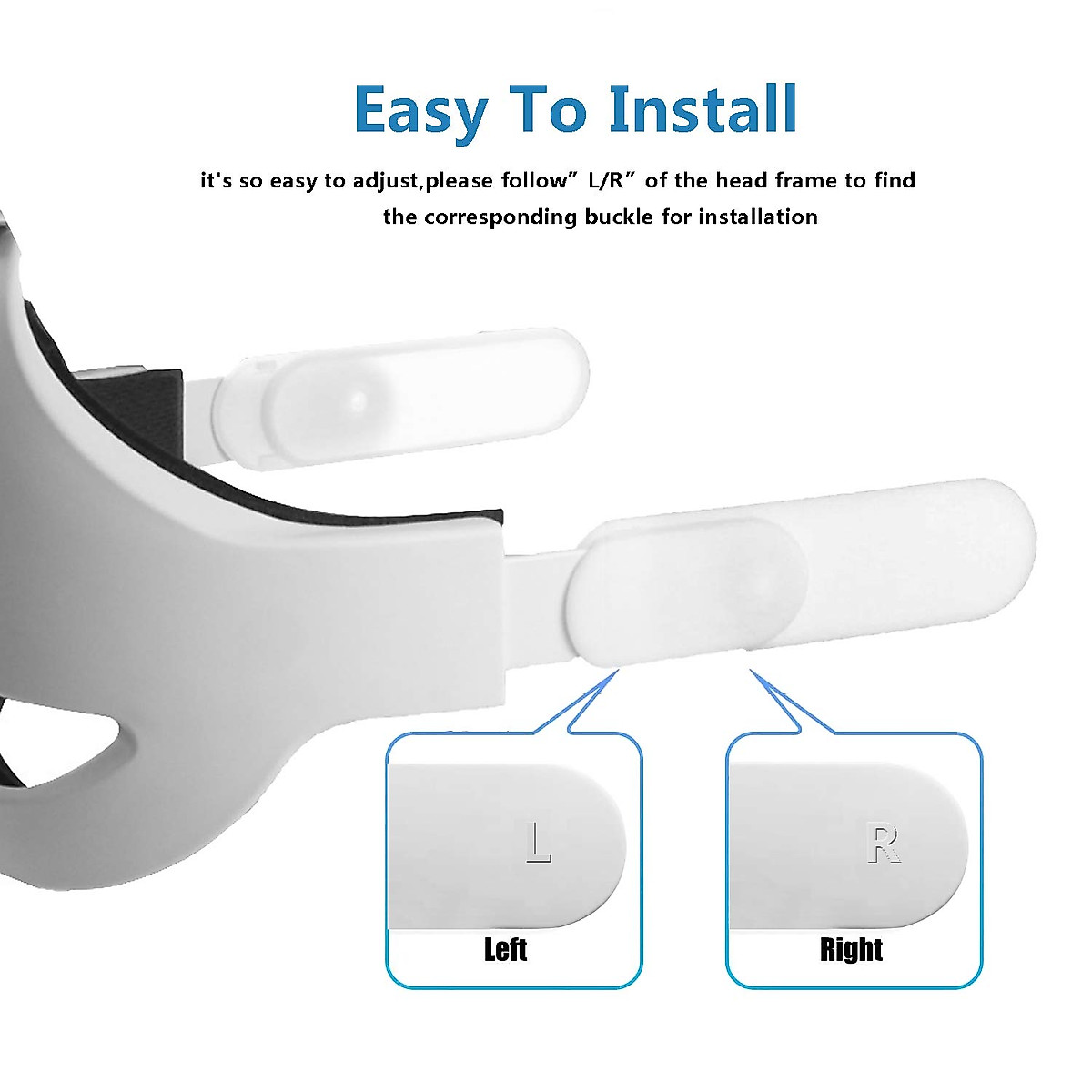 Syolin Q2 Adjustable Head Strap for Oculus Quest 2, All-in-one Vr Headset Adjustable Lightweight Ergonomic Comfortable Head Strap Reduce Head Pressure Comfortable Touch.