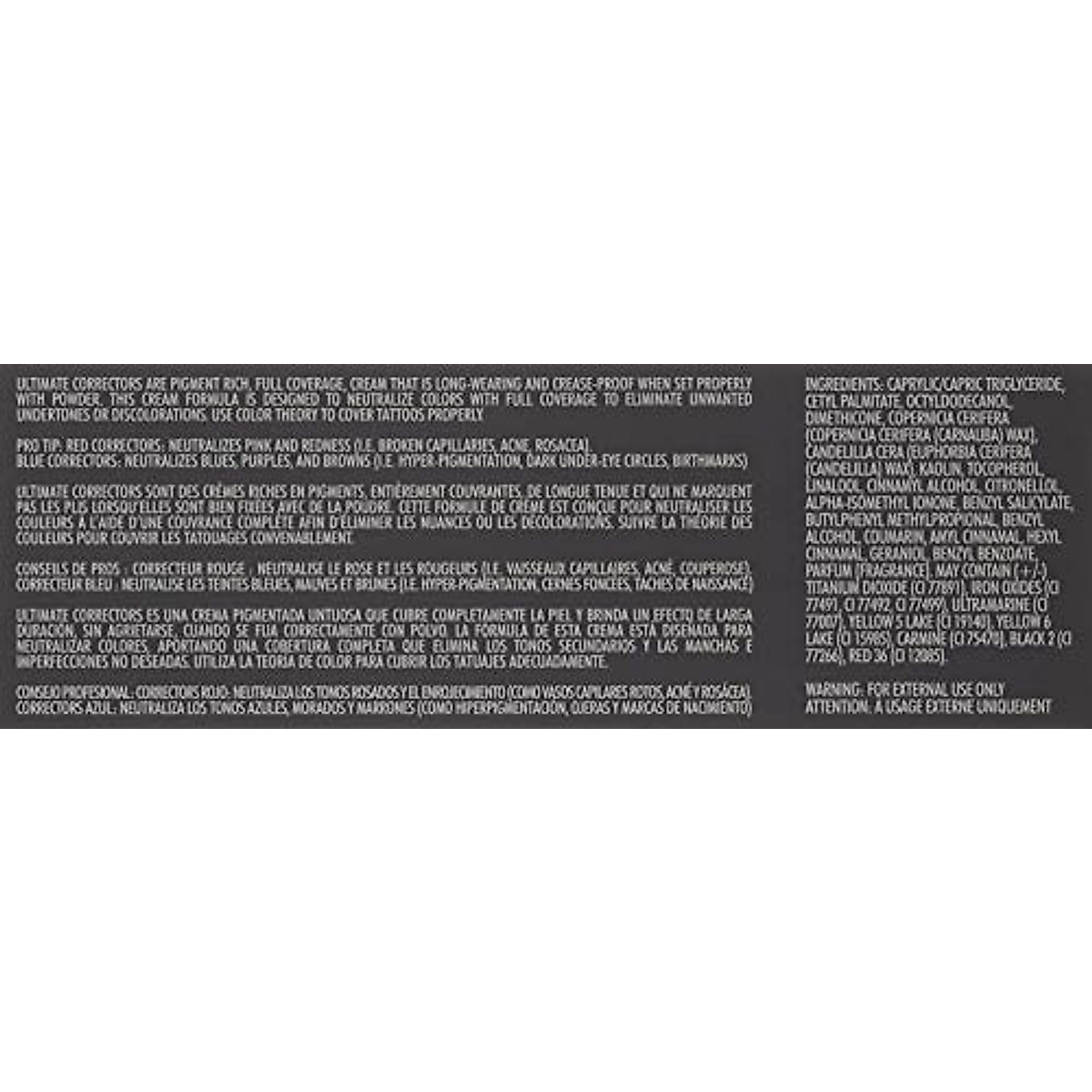 CINEMA SECRETS Pro Cosmetics Ultimate Correct Palette, #1, Skin Foundation Concealer