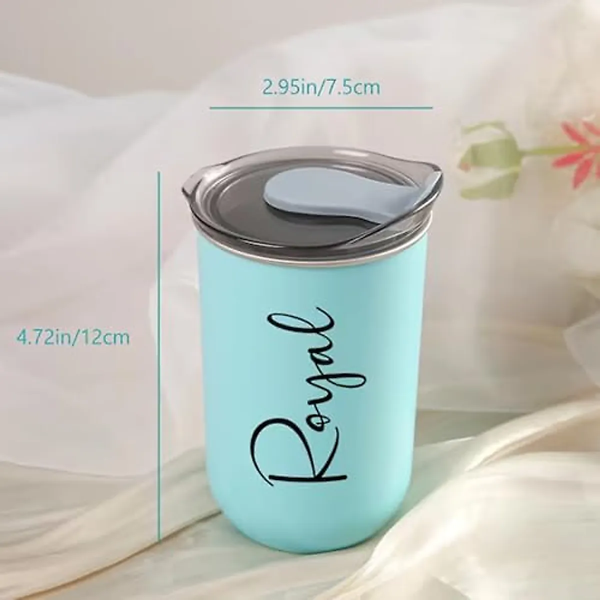 Custom Insulated Coffee Tumbler, 10oz Engraved Stainless Steel Coffee Mug, Personalized Mug with Lid, Spill Proof, Hot Beverage and Cold, Portable Thermal Cup, Ideal Customized Gift for Women, Men