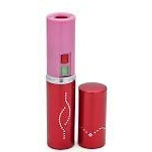 Pride Defense Lipstick Flashlight Stun Gun - Police Grade Strength Self Defense Stun Gun - Maximum Voltage, Rechargeable Batteries - Many (Red)