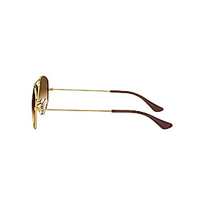 Ray-Ban Men's RB3362 Cockpit Aviator Sunglasses, Gold/Clear Gradient Brown, 59 mm + 1