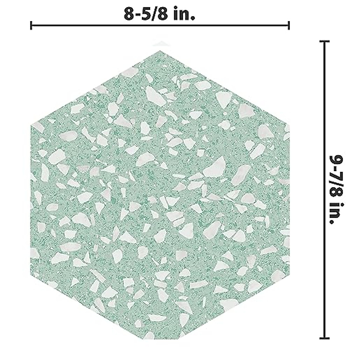 SomerTile FCD10VCMT Venice Hex Mint 8-5/8" x 9-7/8" Porcelain Floor and Wall Tile, Green