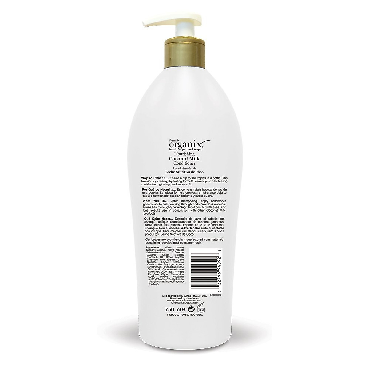 OGX Salon Size Nourishing Coconut Milk Conditioner with Pump, 25.4 Ounce
