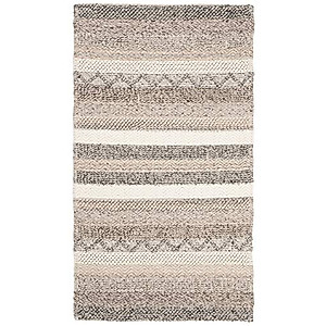 SAFAVIEH Natura Collection 3' x 5' Beige NAT101A Handmade Moroccan Boho Tribal Wool & Cotton Area Rug