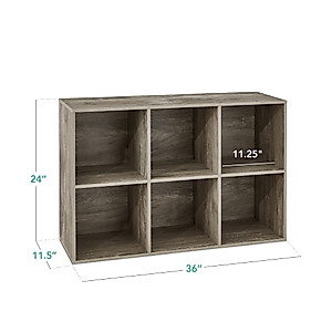 Best Choice Products 6-Cube Storage Organizer, 11in Shelf Opening, Bookcase, Display Shelf, Customizable w/ 3 Removable Back Panels – Greige