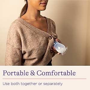 Lansinoh Manual Breast Pump and Silicone Breast Pump Bundle for Breastfeeding Moms