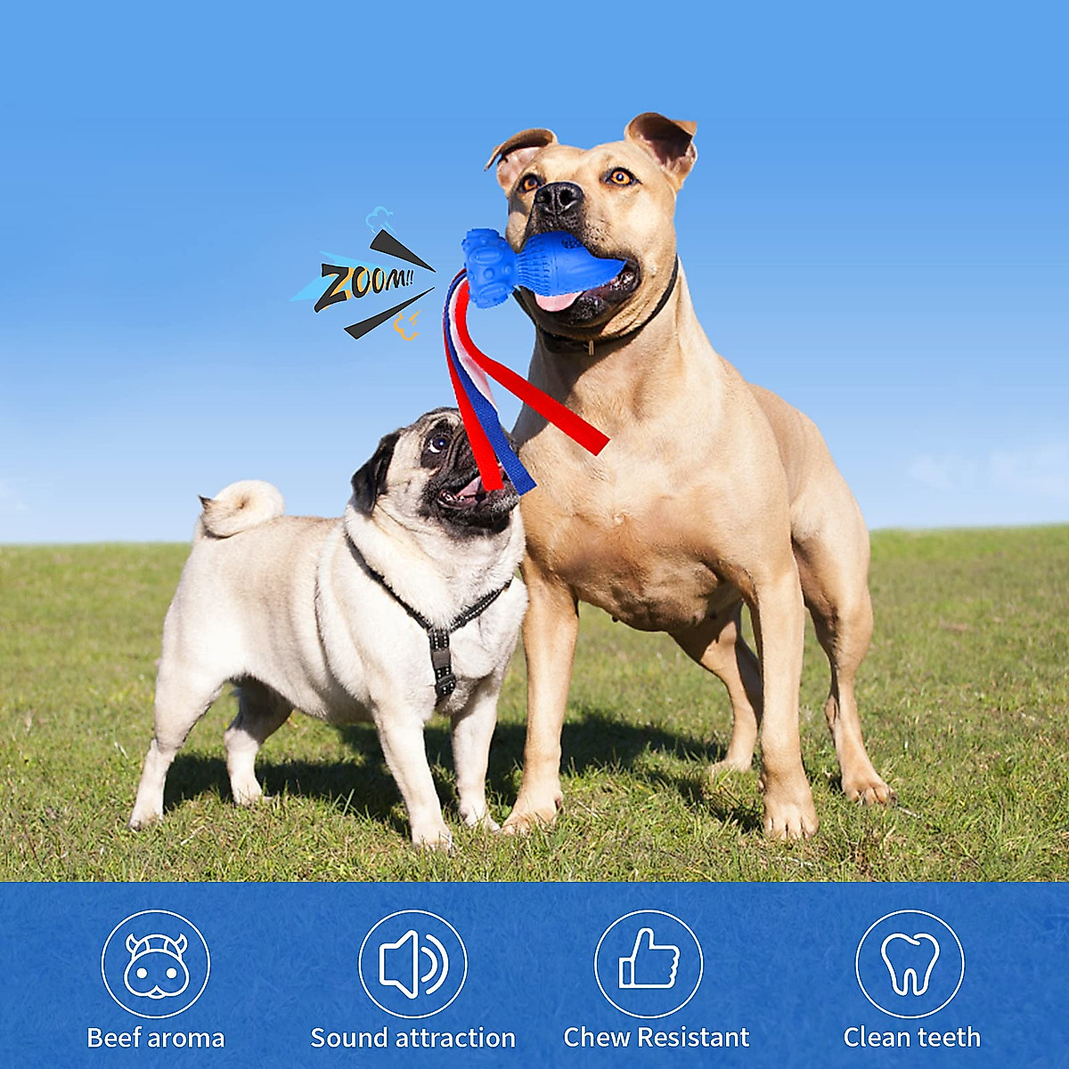 Hentay Immaculate Dog Toy, Dog Toy for Aggressive Chewers Interactive Dog Chew Toy Indestructible Dog Toys Funny Tough Pet Toys Chewing Toy for Medium and Large Dogs, Non-Toxic Natural Rubber (Blue)