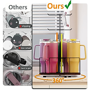 Water Bottle Organizer for Stanley Cup Holder for Cabinet Organizer,Tumbler with Handle Lid Organizer for Owala 24oz 32oz Yeti Simple Modern Stanley 40oz 30oz, Mug Stand Kitchen Organizers and Storage