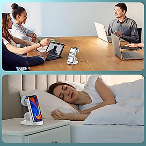 VIGROS Wireless Charging Station - 3 in 1 Wireless Charger for iPhone 14/13 Pro/13/12/11 Pro Max/X/Xs/8/8 Plus,Wireless Charging Stand Dock for Apple Watch Series AirPods 3/2/1/pro, with Adaptor