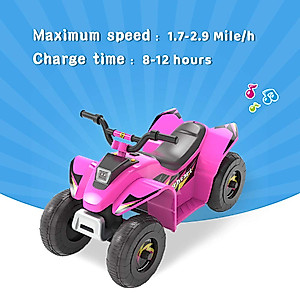 HOVER HEART 6V Electric Mini ATV Quad, 4 Color Beach Car Ride on Equiped with Backward and Forward Control Suitable to 3 Years Old Kids