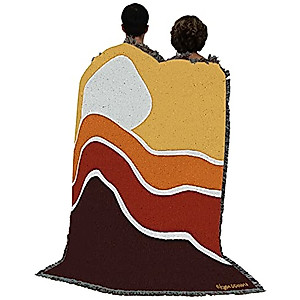 Pure Country Weavers 70's Sunset Blanket by Kyra Brown - Abstact Art - Gift Tapestry Throw Woven from Cotton - Made in The USA (72x54)