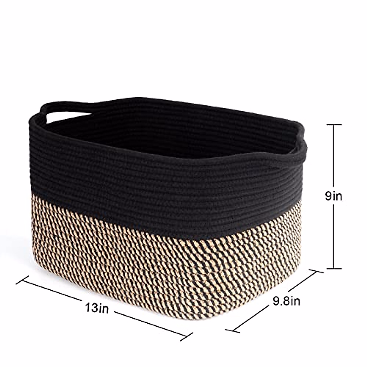 Goodpick Cube Storage Bins - Shelf Baskets for Storage Closet Storage Basket Towel Book Cloth Storage Bins for Office Woven Basket for Shelves Baby Laundry Basket Toys Storage Basket, 13''x9.8''x9''