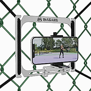 Cell Phone Fence Mount for iPhone, Mevo Start, Phones, GoPro and Other Action Cameras, to a Chain Link Fence for Recording Baseball,Softball and Tennis Games