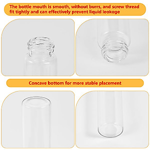 Cadbibe 30ml Glass Clear Test Tubes with Screw Caps and Plastic Stoppers, Liquid Sample Vial, Leak-Proof Flat Test Tubes, 24PCS