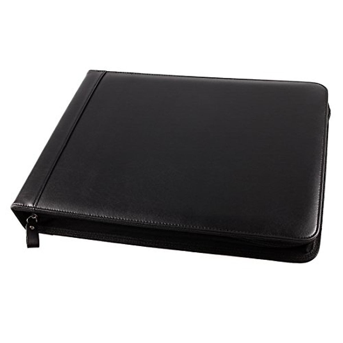 2Fold Zippered Business Check Binder 7 Ring for 3-Up Business Size Checks with Extra Business Card Case - PU Leather Deluxe 7 Ring Checkbook Binder Portfolio with 600 Check Capacity and Storage