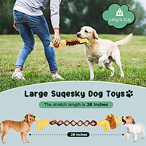 Zuykjeagle Large Squeaky Dog Toys- Cute Stretching Lion Dog Toys- Tug of War Plush Dog Chew Toys for Small,Medium and Large Dogs (L-3)