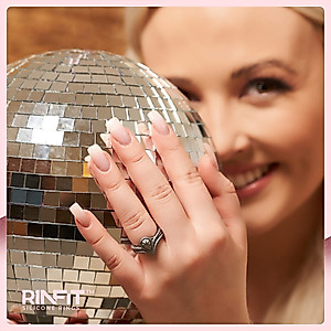 Rinfit Silicone Rings for Women - Silicone Ring Women - Womens Rubber Wedding Rings - Pear Silicone Wedding Bands Women - Patented Design - Rose Gold Ring - Size 6