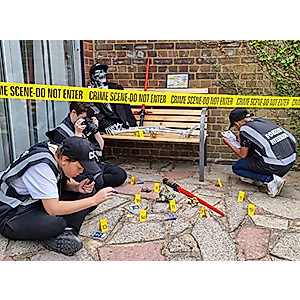 Kobe1 Crime Scene Kit:Crime Scene Barrier Tape,Do Not Enter (20Feetx1),Evidence Collection Bags (x2),Photo Evidence Markers, Frames(Cards:1 to 10),(7cm x 4cm Folded)