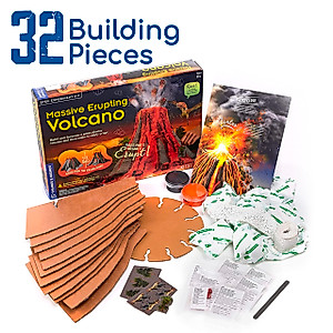 Thames & Kosmos Massive Erupting Volcano STEM Kit | DIY Giant Volcano Model, 1-Foot Tall | Includes Materials for Multiple Eruptions | Explore Volcanoes, Geology, Earth Science | Science Fair Project