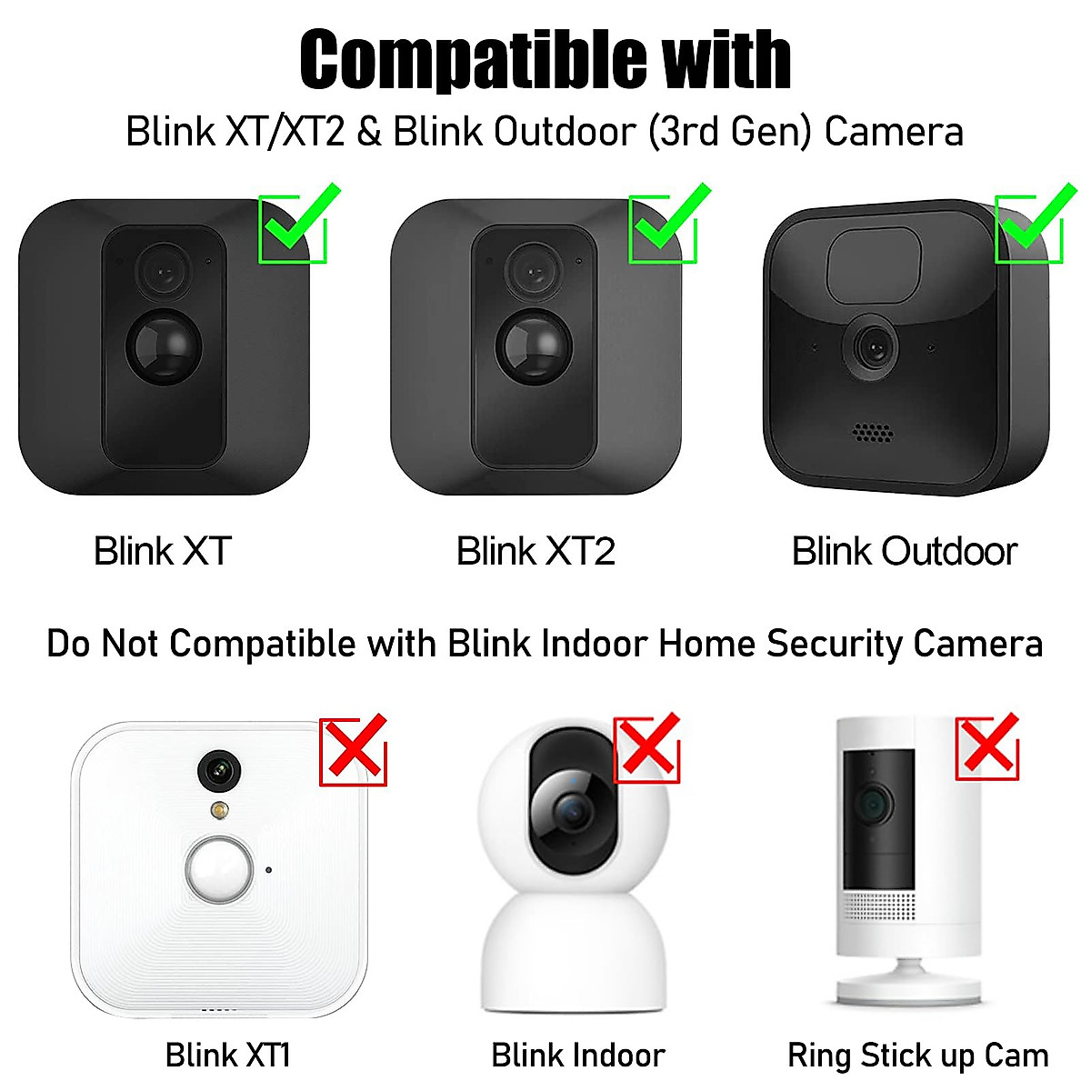 Zivif 3W Solar Panel Compatible with Blink Outdoor (3rd Gen) & Blink XT2/XT Camera, IP66 Waterproof Solar Panel Charger with 9.84ft Power Cable, USB Solar Panel Built-in Battery & Rubber Plug