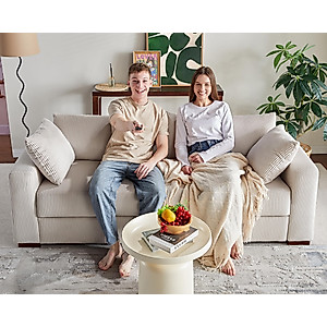 Jocisland Sofa, 3 Seater Comfy Couch, Modern Sofa Couch with Corduroy Upholstered, Couch for Living Room Home Office -White Couch