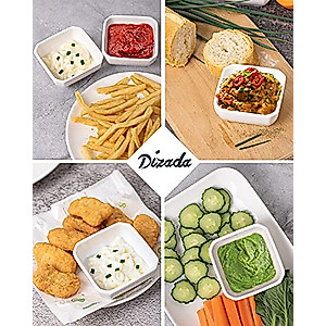 Dizada 8 PACK Dipping Bowls Set,Oven Safe - Ramekins for Baking Creme Brulee, 3 Oz Ceramic Soy Sauce Dish for BBQ sauce,Tomato Sauce, honey mustard and soy sauce, and other Party Serving Bowls Set