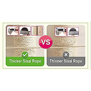 Go Pet Club 50.5" Sequoia Extra-Large Posts Multi-Level Cat Tree Kitty Scratcher Kitten Condo Tower House Furniture with Jungle Rope for Indoor Cats, Gray/Black