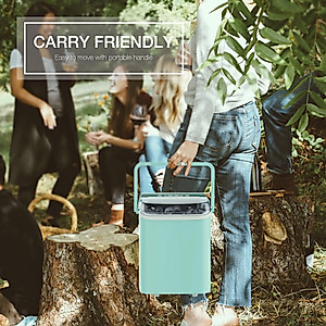 SMUG Countertop Ice Maker, 9 Cubes in 6 Mins, 26lbs in 24Hrs, 2 Sizes of Bullet Ice, Auto-Cleaning, Portable Ice Machine with Handle, Basket and Scoop for Home Kitchen, Party and Camping (Green)